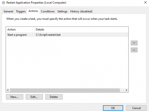 Batch file to kill the current process and restart the process